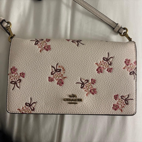 Coach | Bags | Coach Pink Floral Embroidered Crossbody Bag | Poshmark